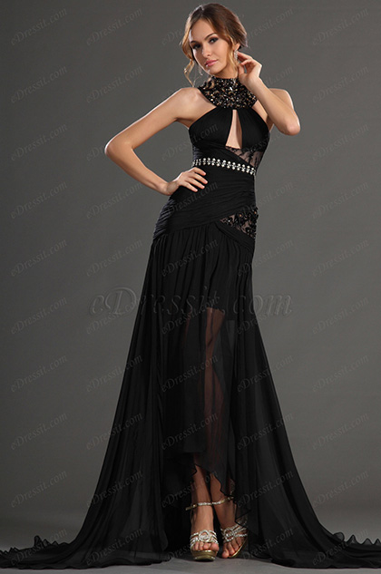 Edressit 2013 S S Fashion Show Black Lace Evening Dress Prom Gown