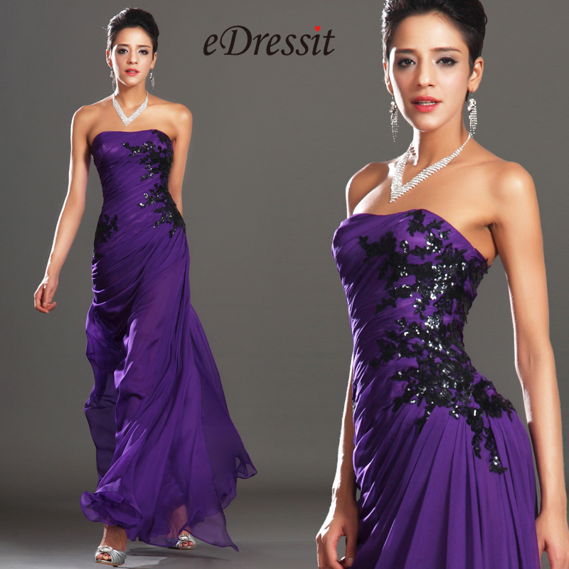eDressit New Gorgeous Strapless Purple Evening Dress (00135006)