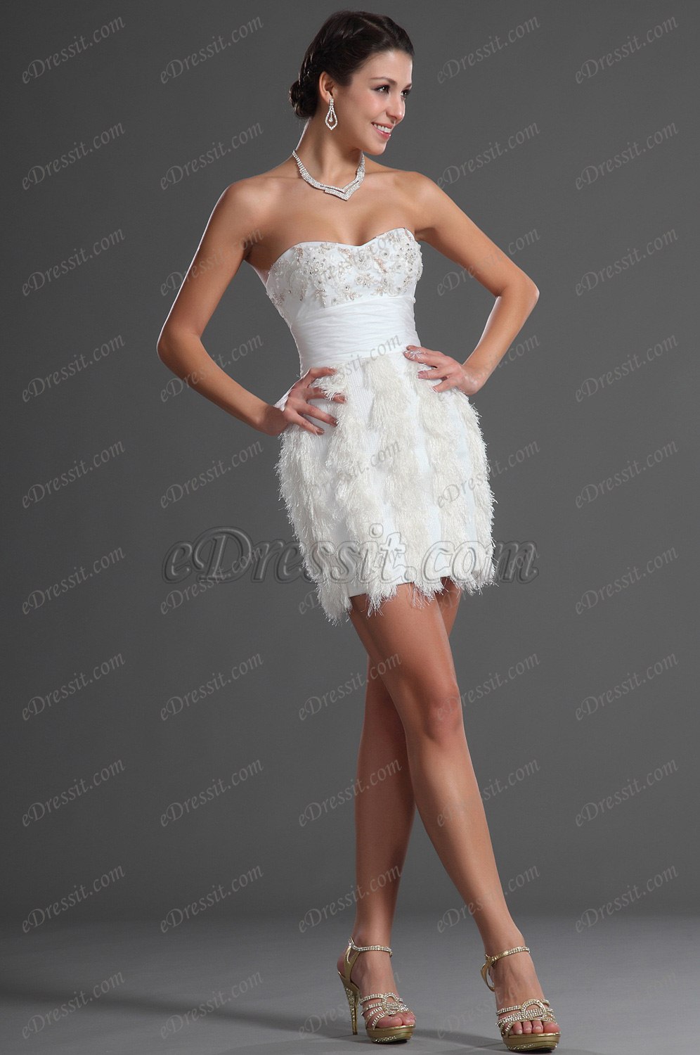 eDressit Lovely White Strapless Cocktail Dress Party Dress (04126007)